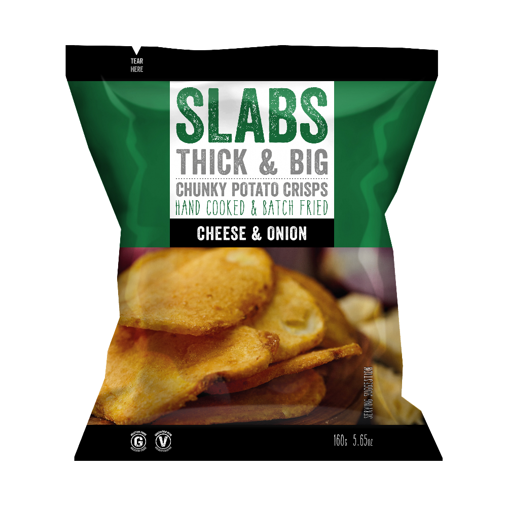 Slabs Cheese & Onion Chunky Crisps Sharing Bag (9x160g) – The Gorgeous ...