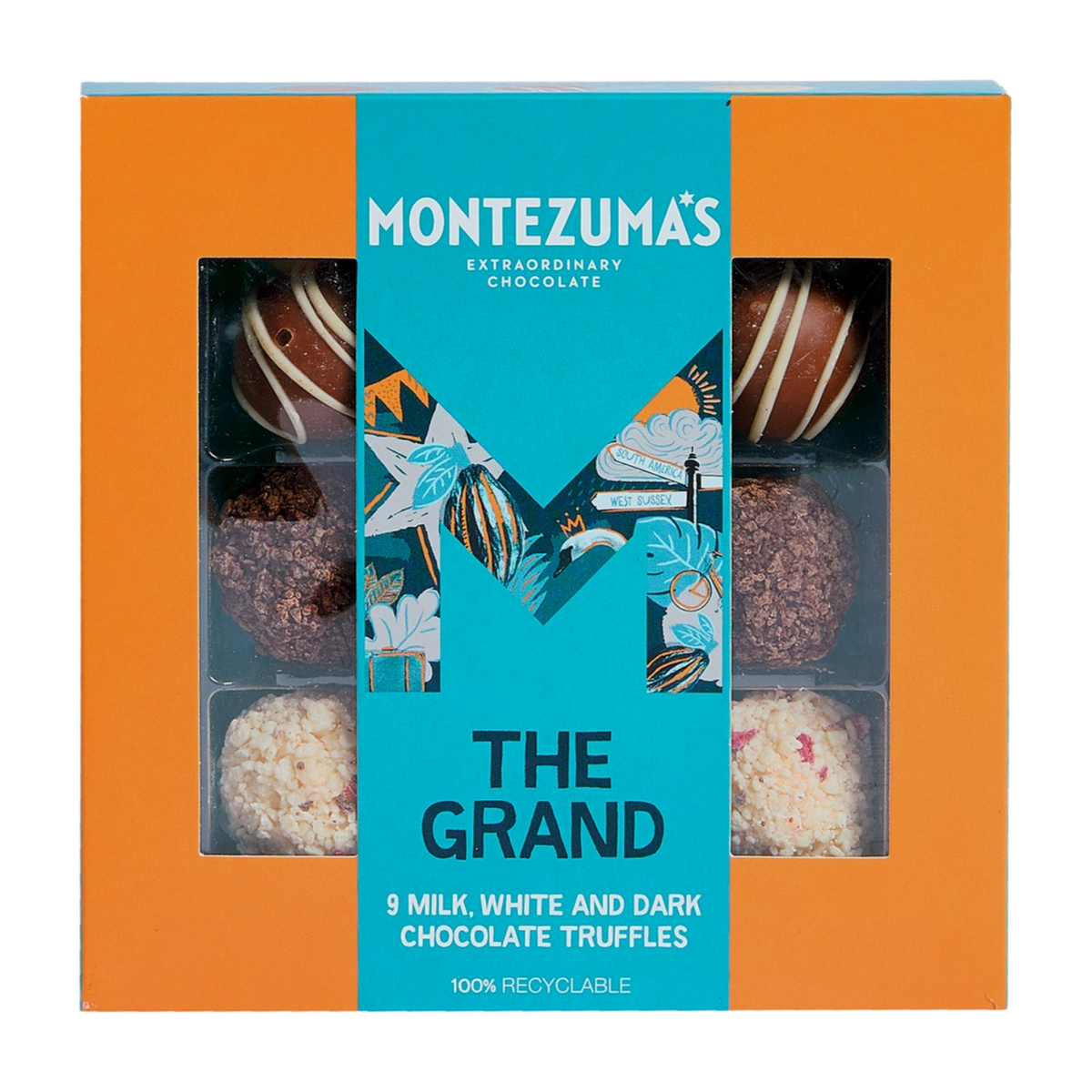 Montezuma's The Grand Milk, White & Dark Chocolate Truffles (5x110g ...