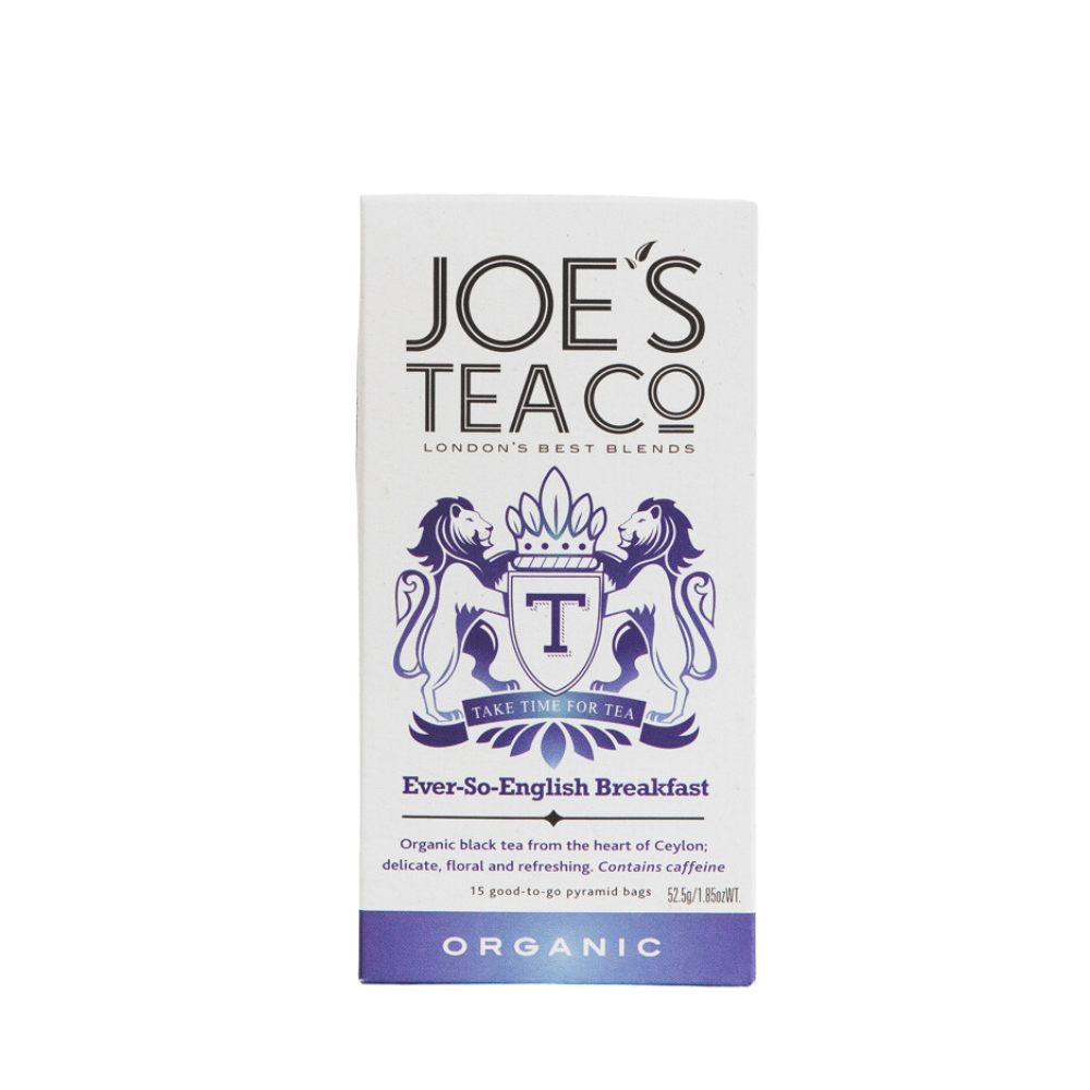 Joe's Tea Co Ever-So-English Breakfast Organic Tea (6x15 Pyramids ...