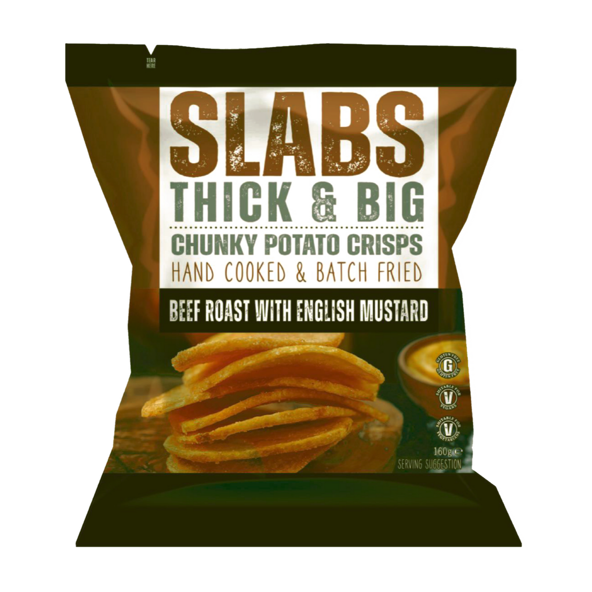 Slabs Beef Roast & English Mustard Chunky Crisps Sharing Bag (9x160g ...